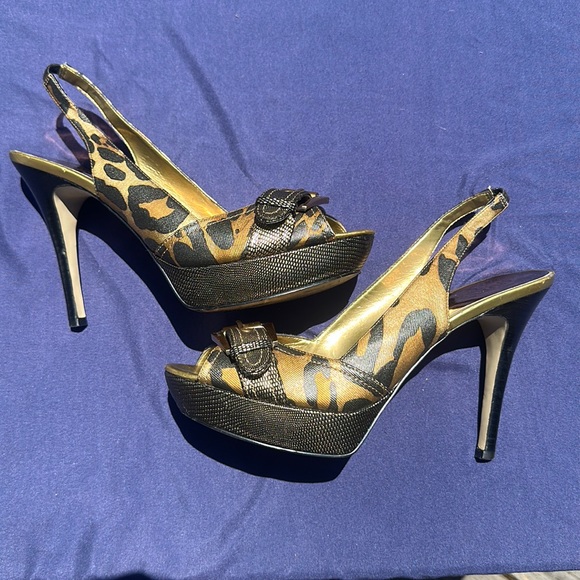 Guess by Marciano | Shoes | Guess By Marciano Leopard Print Peep Toe ...